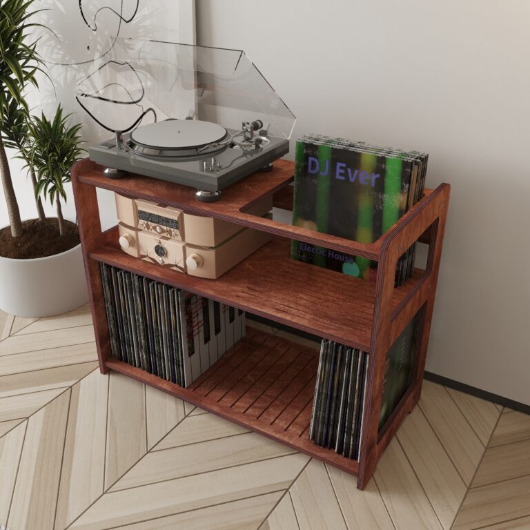 Delta Record Player Stand With Vinyl Storage - Pistand